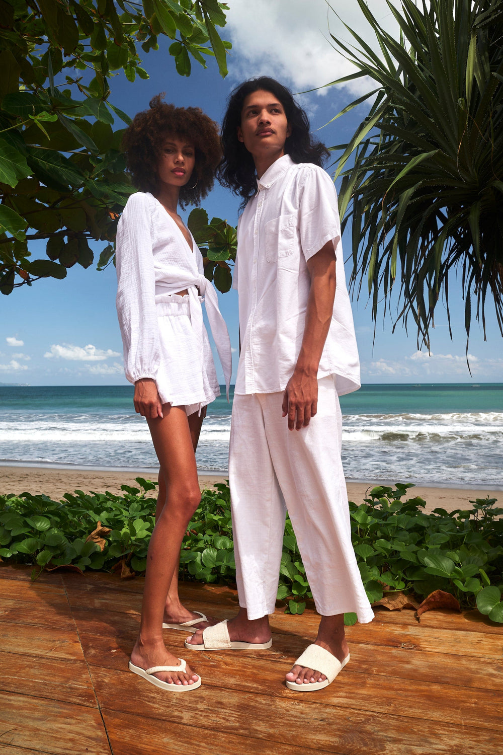 Women's Slide Recycled Pable Straps | Natural/Sea Salt | Indosole